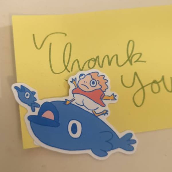 Cute Girl on Fish // Sticker - Handmade and High Quality - for Phone ...