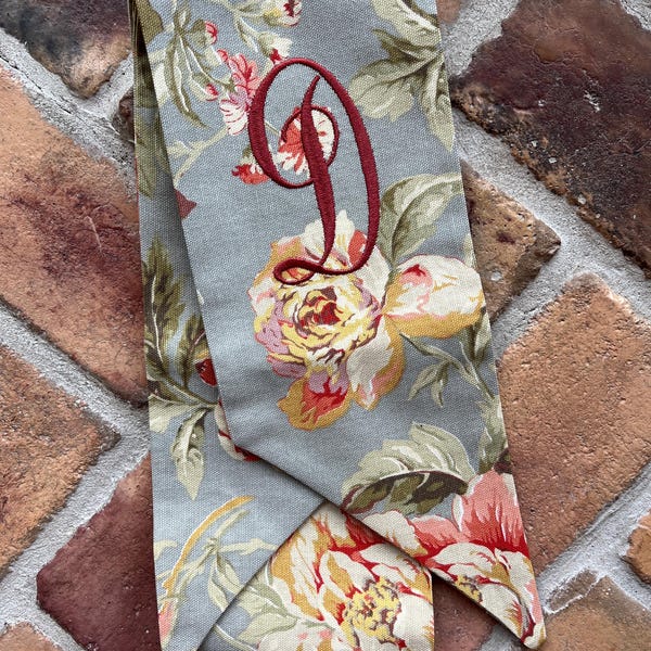 Spring Green Stripe Monogram Wreath Sash for Front Door, Personalized ...