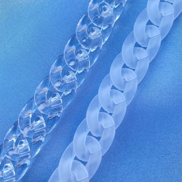 Clear Acrylic Curb Chain Links: DIY Jewelry Making, 80pcs (22mmx16mm ...