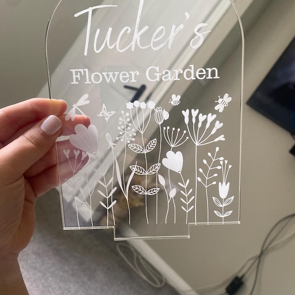 Personalised Name Garden Solar Light LED Colour Changing Sign - Etsy UK