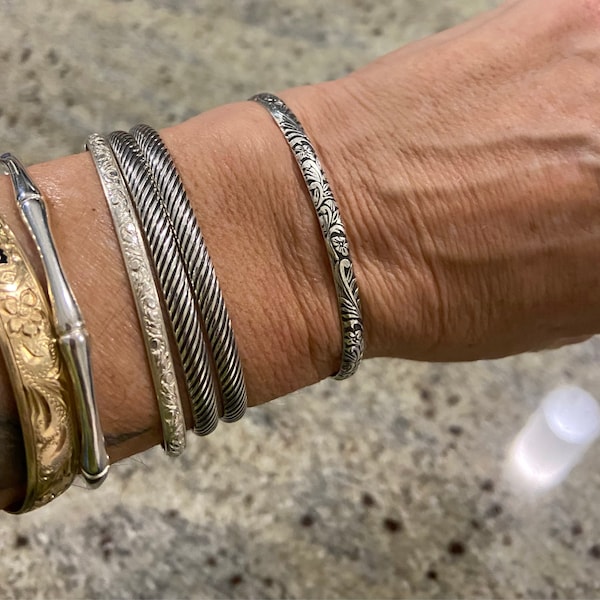 Bracelet Stack Set or SINGLE Bracelet, Instant Collection, Sterling ...