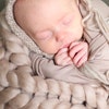 18 Chunky Knit Blanket, Soft Green, Newborn Photography Prop - Etsy