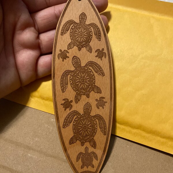 Sea Turtle Surfboard Bookmark, Sea Turtle Bookmark, Surfboard Bookmark ...