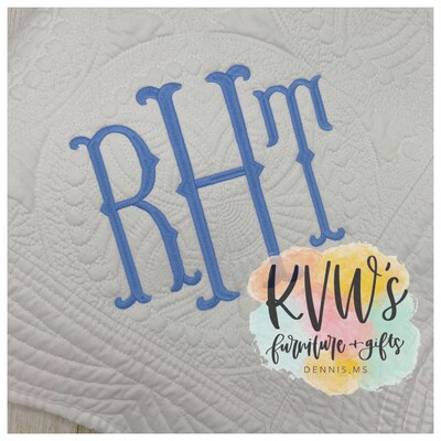 Fishtail Monogram Embroidery Font Set Instant Download - Etsy