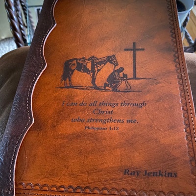 Handcrafted Laser Engraved Praying Cowboy and Philippians 4:13 All ...