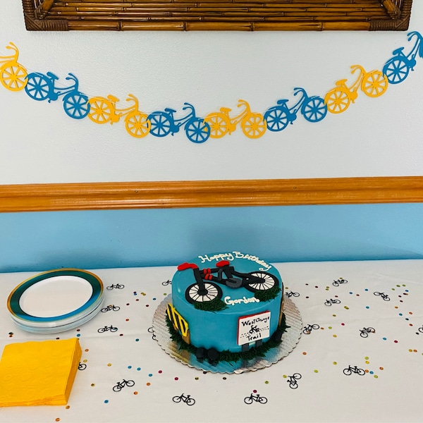 Bicycle Party Banner - Customizable Colors - Etsy