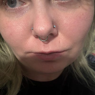 Blue Pink Fire Opal Flower Dermal Anchor Labret Top Conch Cartilage ...