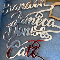 Laser Cut Names With a Decor Personalized Glass Decor Custom - Etsy