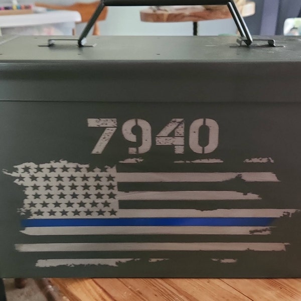 Engraved Ammo Box Police Officer Law Enforcement Badge Cop Fireman EMT ...