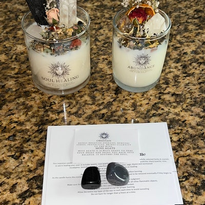 Soul Healing Intention Candle Packed With Crystals Herbs and - Etsy