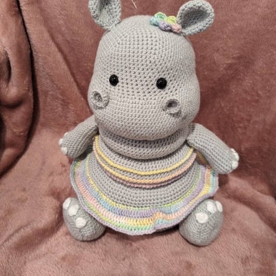 Hippo Stacking Toy Crochet Pattern Amigurumi Safari Animal - Etsy