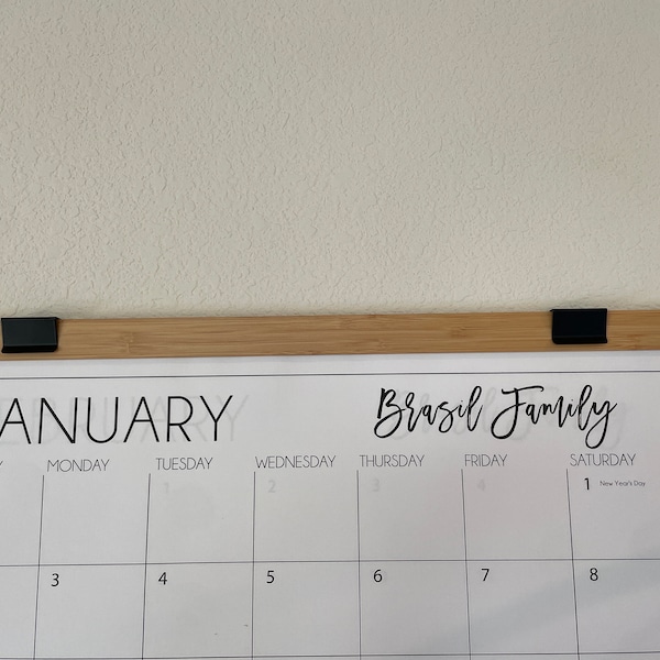 Large Personalized Wall Calendar With FREE Wood Hanger - 12 Months | 24 ...