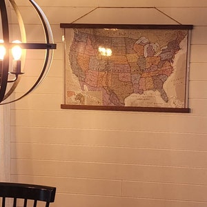 Map Hanger Frame Magnetic Wood Poster Hanger - Etsy