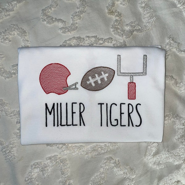 Football Trio Sketch Embroidery Design - Etsy