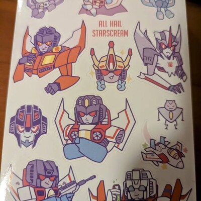 TF MTMTE TFA Starscream Sticker Sheets - Etsy