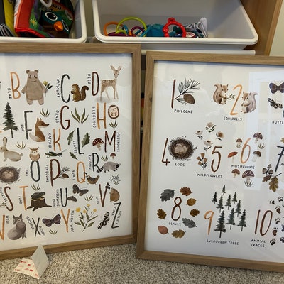 Woodland Alphabet Poster, Woodland Alphabet Print, Woodland Nursery ...