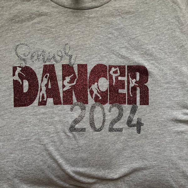 Glitter Senior Dancer Tshirt | Short Sleeve Dance T-shirt | Bella ...