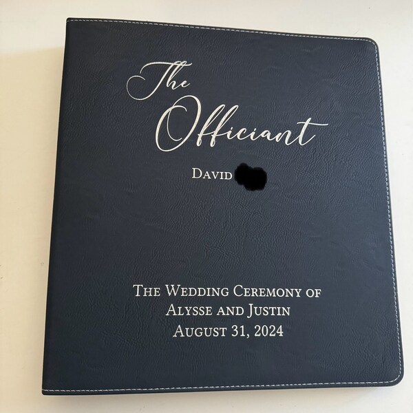 Officiant Personalized Binder, 3 Ring Binder, Wedding Planner, Photo ...