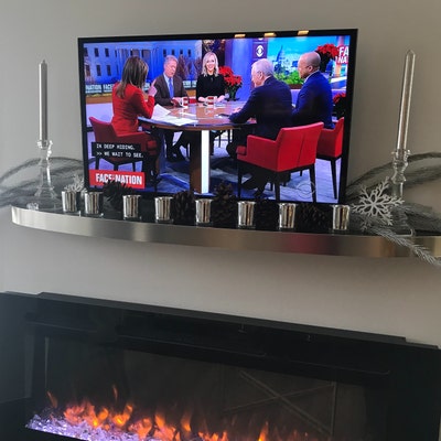 Curved Stainless Steel Floating Shelf, Shelves, Oval Modern Floating ...