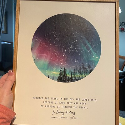 In Loving Memory Memorial Star Map Sympathy Gifts Celebration of Life ...