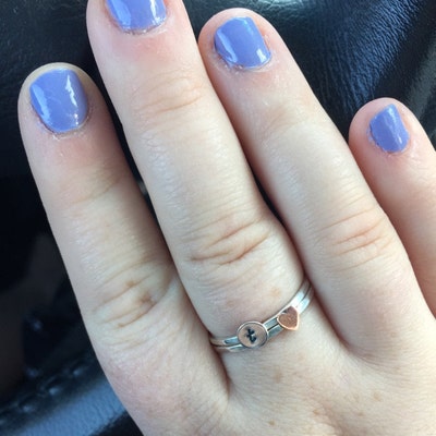 Copper Heart Stack Ring Stack Ring Sterling Silver Stack - Etsy