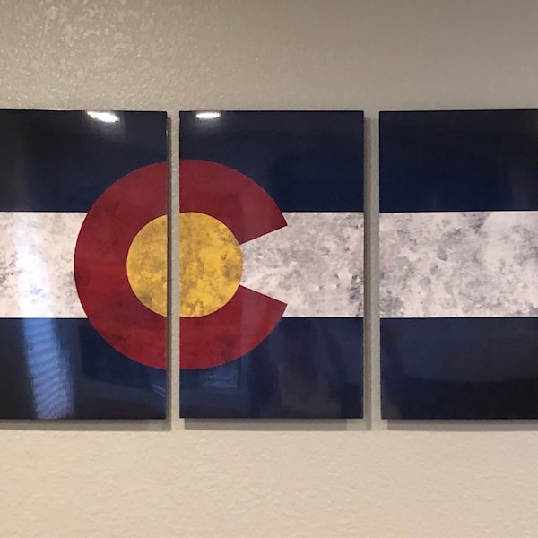 Colorado State Flag Wall Poster Art Hanging Rustic - Etsy
