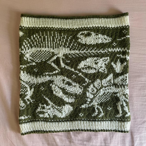 Fossil Frenzy Cowl Pattern, Dinosaur Cowl, Knitting Pattern, Digital ...