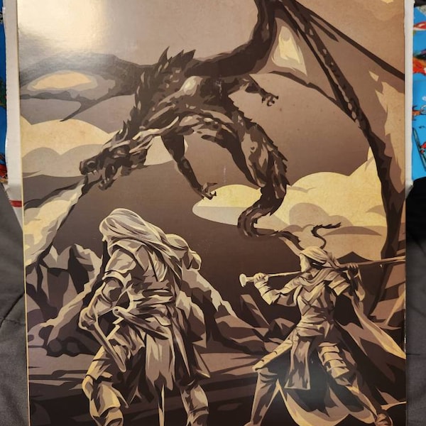 DND DM Screen With 4 Wider Panels - 3D Faux Leather Panoramic Battle ...