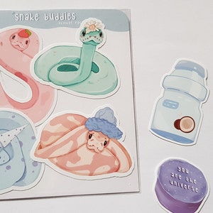 Snake Stickers Snake Buddies Snake With Hats Sticker - Etsy