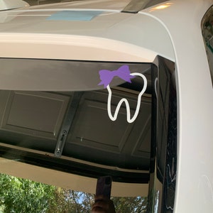 Tooth With Bow Vinyl Decal Dental Profession Car Window - Etsy