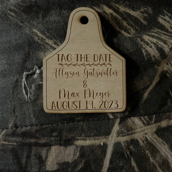 Cattle Tag Wedding Save the Date - Etsy