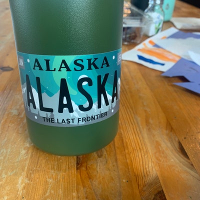 Northern Lights Alaska Aurora License Plate, Forget-me-not and Alaska ...
