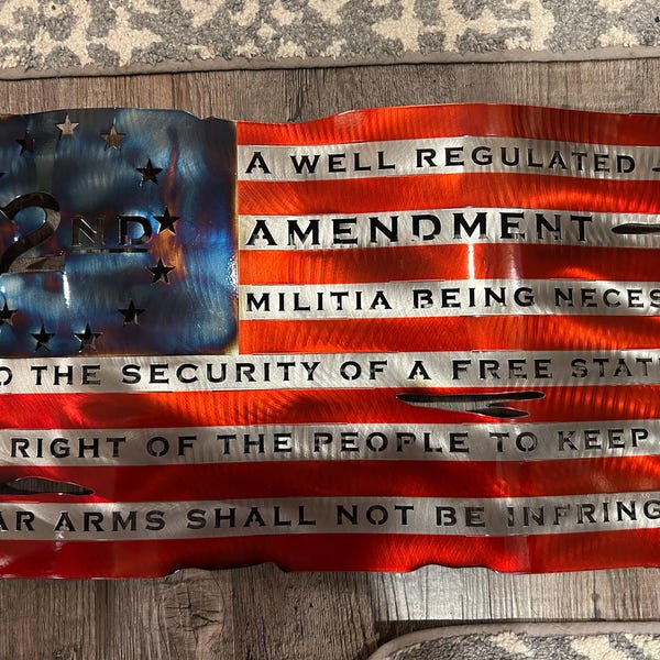 Second Amendment Flag, 2A American Flag, Metal Flag, Metal Wall Decor ...