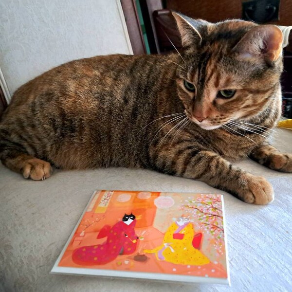 Japanese Tea Ceremony Cat Card - Matcha Cats - Etsy