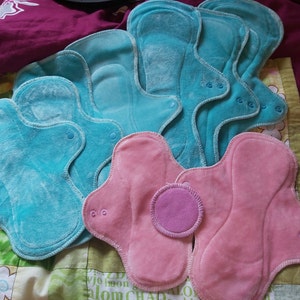 Set of THREE 'fluff Folds' Interlabial Pads assorted Colourways - Etsy