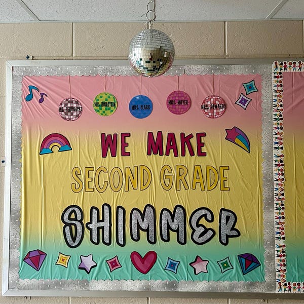 Pastel Welcome Back Bulletin Board Kit, Elementary Classroom, Digital ...