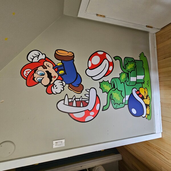 Removable Super Mario Wall Decal Nintendo Games Wallpaper Mario Bros ...