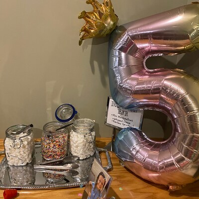 27 Rainbow Number With Crown Balloon Foil - Etsy