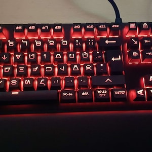 Daedric Font Backlit Keycap Set top Print Only or Top and - Etsy