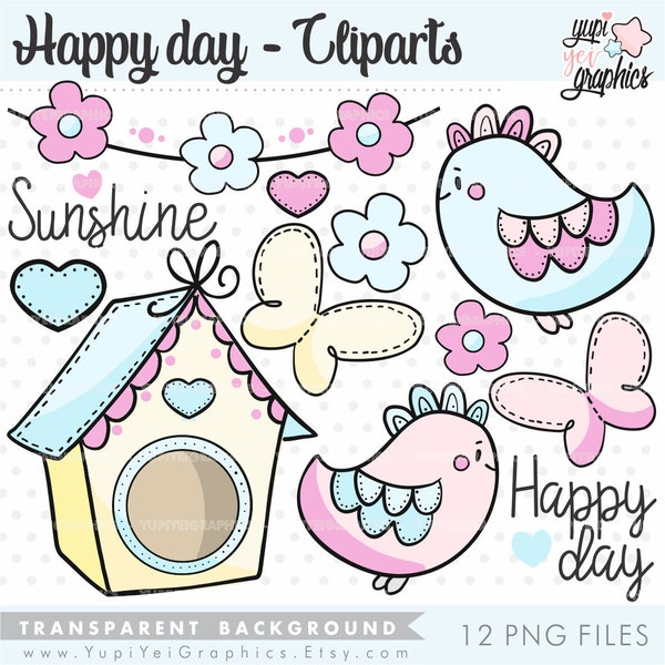 Bird Clipart, Bird Graphics, COMMERCIAL USE, Spring Clipart, Spring ...