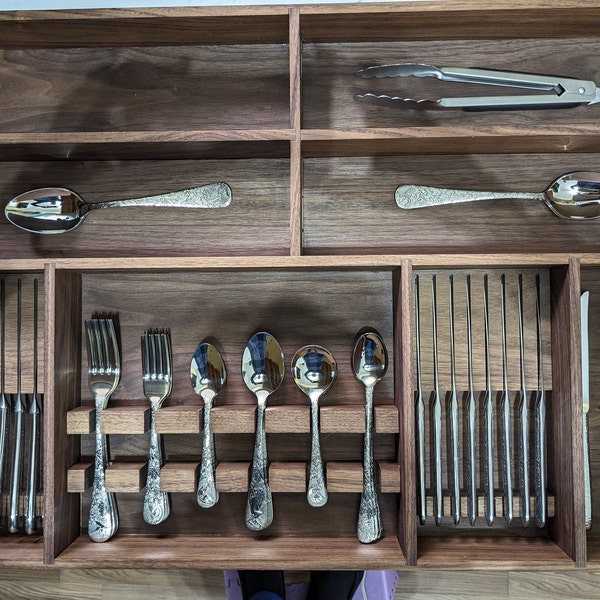 Custom Kitchen Drawer Organizer With Individual Cut Outs for Utensils ...