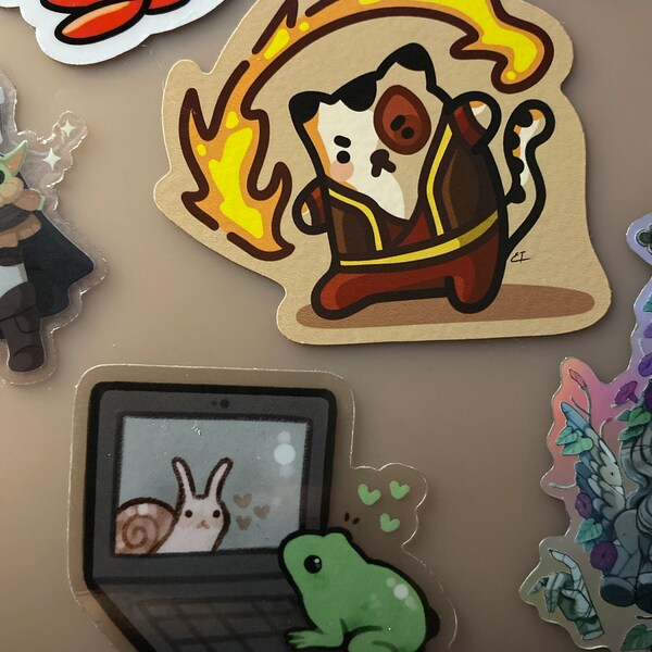 Date Night Clear Sticker Set of 2 / Snail and Frog Stickers / Cute ...