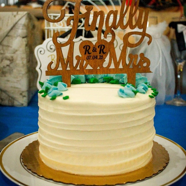 Finally Mr and Mrs Cake Topper,finally Cake Topper,finally Wedding Cake ...