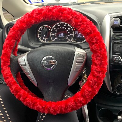 Minky Fuzzy Soft Red Rosebud Swirls Steering Wheel Cover - Etsy