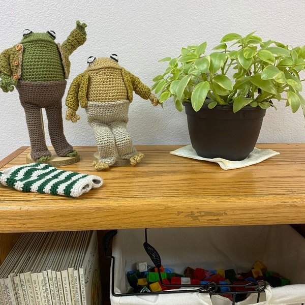 Frog in a Crochet Jacket, Trousers and Boots - Poseable Handmade Green ...