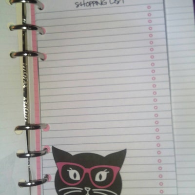 A Cute Black Cat SHOPPING LIST Insert for Your Personal Planner_cat Pdf ...