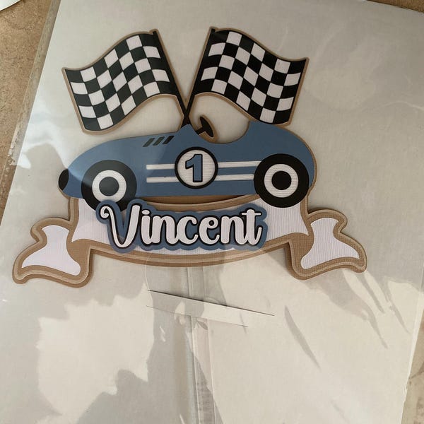 Race Car Cake Topper Two Fast Theme First Birthday Decoration Fast Five ...
