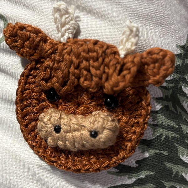 Bertie the Highland Cow Applique Crochet Amigurumi Pattern Pdf Digital ...