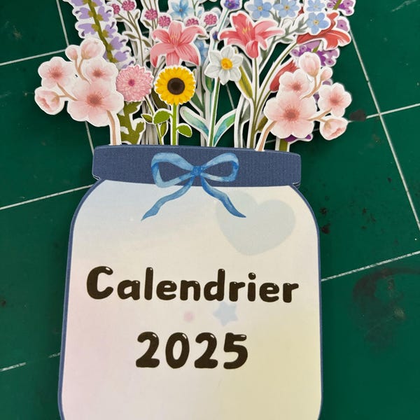 Floral Calendar, Flower Bouquet Calendar, Floral Desk Calendar, Diy ...