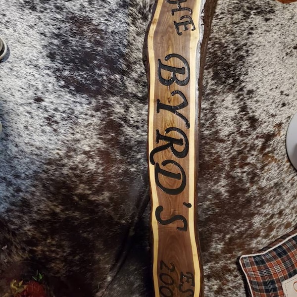 Custom Carved Wooden Log Sign - Etsy